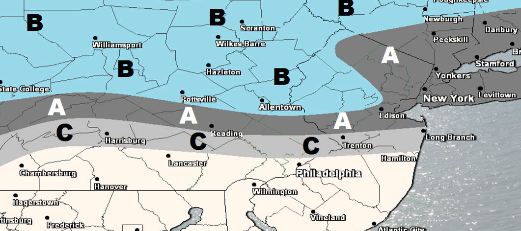Jan 30: Snow Map for Tomorrow | WeatherNJ.com